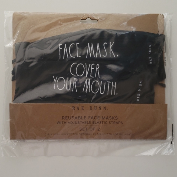Rae Dunn | Accessories | Rae Dunn Set Of 2 Reusable Face Masks | Poshmark